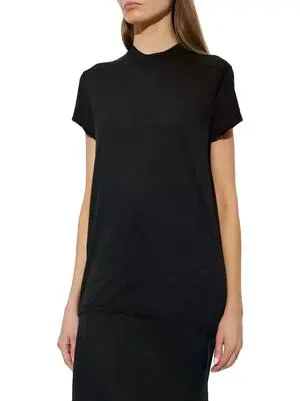 Rick Owens Rick Owens DRKSHDW Short Sleeve High Neck T-Shirt With Stripe Detail Black