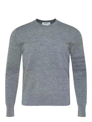 Thom Browne Ottoman Milano Stitch 4-bar Bomber Pullover Grey
