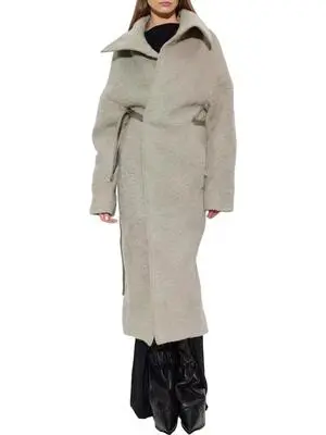 RICK OWENS Belted Oversized-collar Coat
