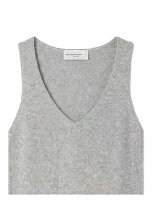 Brandon Maxwell Reese V-neck Top Grey
