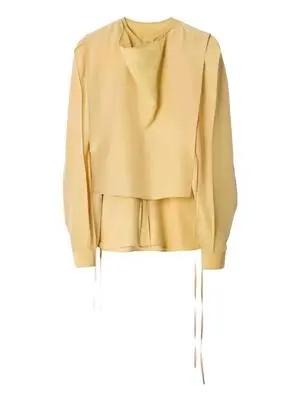 LEMAIRE Lemiare Layered Blouse In Silk And Viscose Cloth - Yellow
