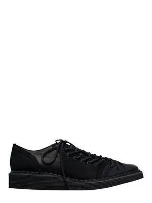 Yohji Yamamoto Round Toe Lace-up Sneakers - Black