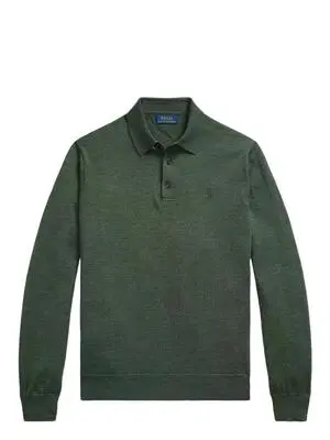 Polo Ralph Lauren Washable Wool Polo Collar Jumper - Green