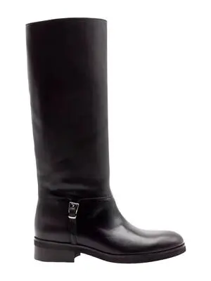 CHANTAL Knee-high Buckle Detail Boots - Black