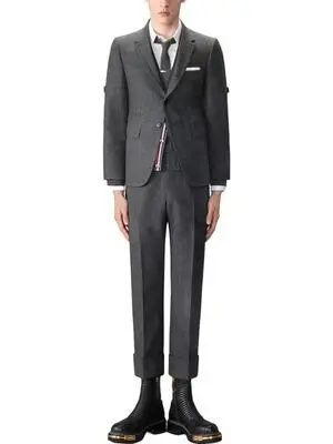 Thom Browne Prince Of Wales-check Wool Sportcoat - Grey
