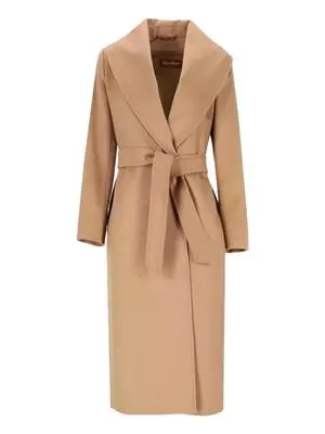 Max Mara Belted Shawl-collar Coat - Neutrals