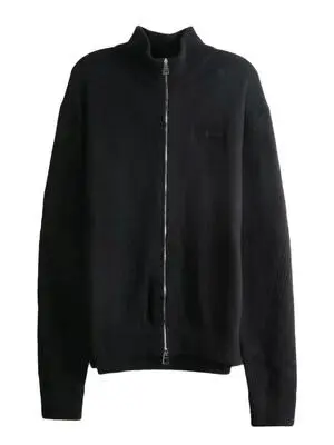 Givenchy Logo-patch Zip-up Sweater - Black