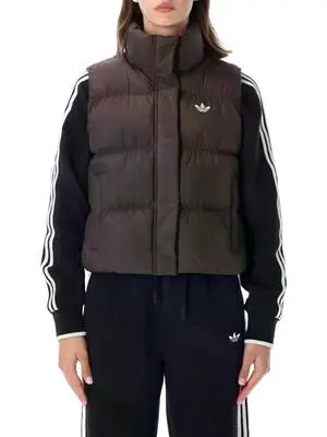 Adidas Quilted Puffer Gilet - Brown