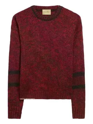 Momoni Cable-knit Crew Neck Sweater - Red