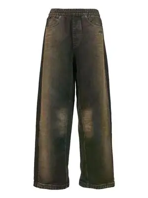 Adidas X Avavav Elasticated-waist Wide-leg Jeans - Grey
