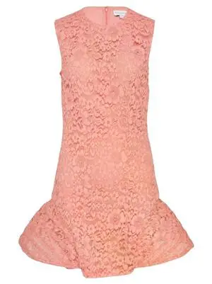 Stella McCartney Lace Embroidered Ruffled Mini Dress - Pink