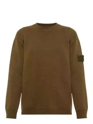 Stone Island Logo Patch Crew Neck Sweater - Brown