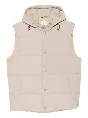 Eleventy Quilted Hooded Gilet - Neutrals