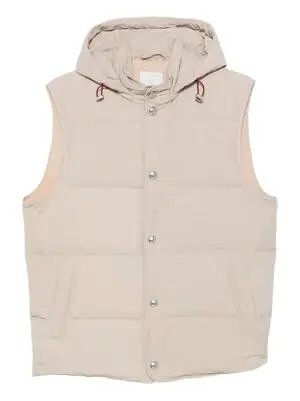 Eleventy Quilted Hooded Gilet - Neutrals