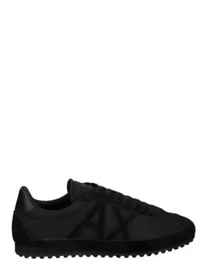 Armani Exchange Panelled Logo Patch Sneakers - Black