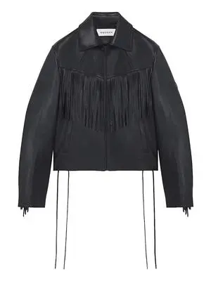 ALEXANDER MCQUEEN Fringe-detail Leather Jacket