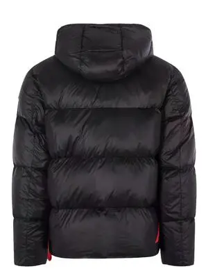AFTER/LABEL Quilted Down Jacket With Removable Hood