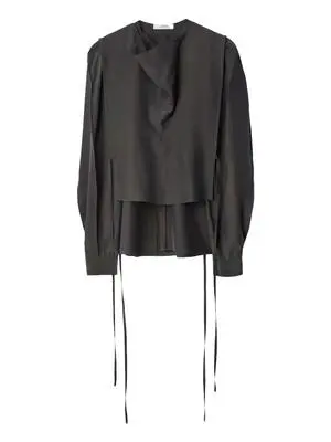 LEMAIRE Layered Silk And Viscose Blouse - Brown