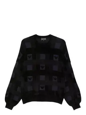 EMPORIO ARMANI Emporio Armani Logo Patterned Chenille Sweater