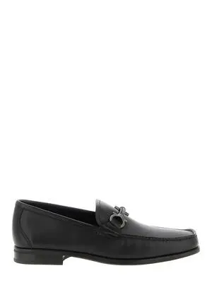 FERRAGAMO Gancini Loafers - Black