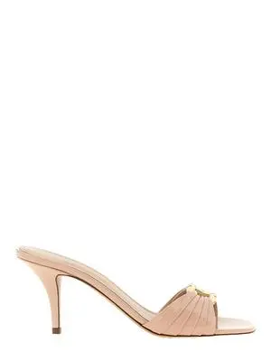 FERRAGAMO Witty Patent Leather Sandals With Gancini Buckle - Pink