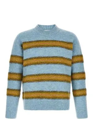 Dries Van Noten Master" Striped Alpaca Wool Blend Crewneck Sweater - Blue