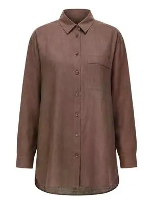 Max Mara Chest Pocket Linen Shirt - Brown