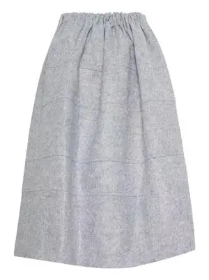 TAO Patchwork Corduroy A-line Midi Skirt - Neutrals