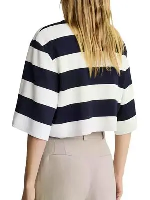 SMYTHE Smythe Striped Cropped T-Shirt