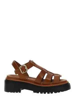 Prada Monolith' Sandals - Brown