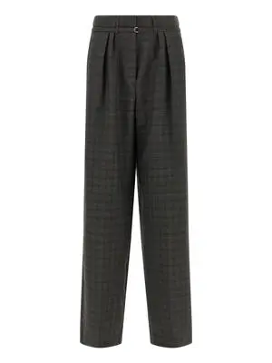 Dries Van Noten Peacha Plaid Wool Trousers - Gray