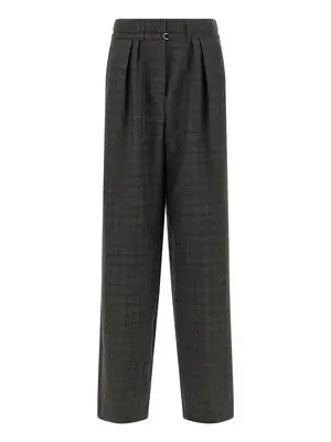 Dries Van Noten Peacha Plaid Wool Trousers - Gray