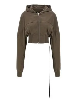 Rick Owens Collage Gimp Cropped Hoodie - Gray