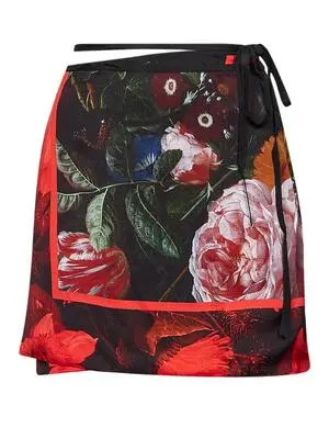 Dries Van Noten Flemish Painting-print Viscose Wrap Mini Skirt - Multicolor