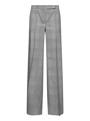 MAX MARA MAX MARA Grey Glen Plaid Wool Wide-Leg Trousers