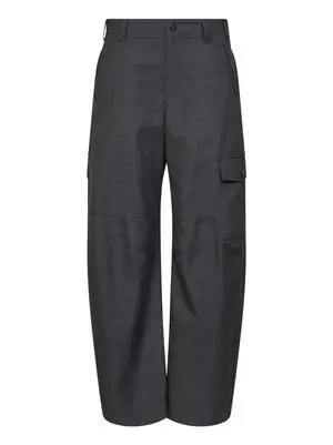 Brunello Cucinelli Virgin Wool Twill Barrel Cargo Trousers - Multicolor