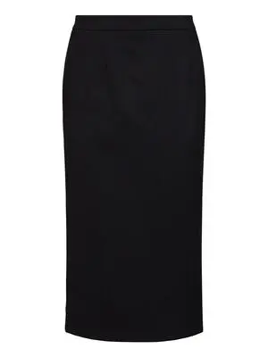 Dolce & Gabbana Black Stretch Wool Midi Pencil Skirt - Multicolor