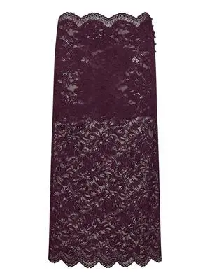 Rabanne Rabanne Layered Stretch Lace Midi Skirt Multicolor