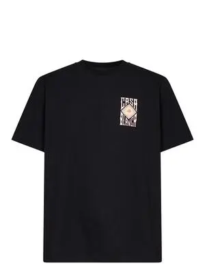 Casablanca Black Jersey Hermons Mirage Printed T-shirt - Multicolor