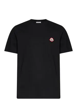 Moncler Black Cotton Jersey T-shirt With Logo - Multicolor