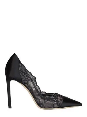 JIMMY CHOO Jimmy Choo Brigitte 100 Black Lace And Satin Pumps Multicolor