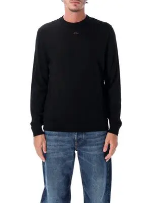 DIESEL® Logo Detail Wool Sweater - Nero
