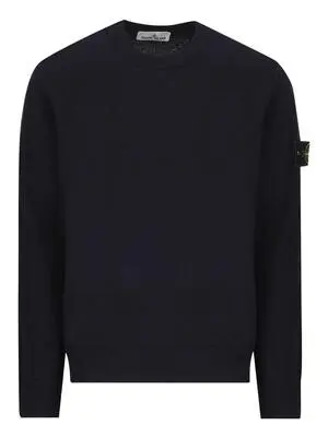 Stone Island Stone Island Logo-Patch Crew-Neck Sweater Navyblue