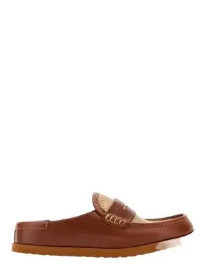 BIRKENSTOCK Raffia And Nappa Leather Naples Slippers - Multicoloured