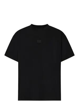 MAISON MARGIELA Oversized Cotton T-shirt With Logo Patch - Black