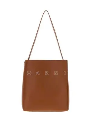 Marni Marni Leather Shopping Handbag Camel