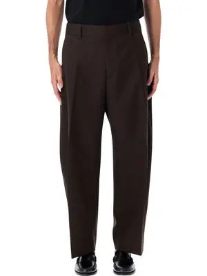 Studio Nicholson Tailored Wool Wide-leg Trousers - Coffee