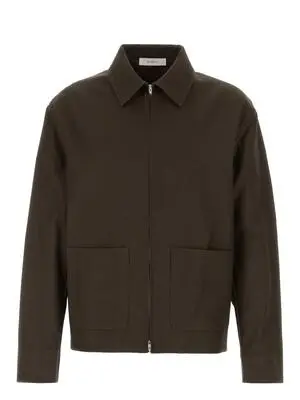 UMIT BENAN Chocolate Cotton Blend Zip-up Jacket - Brown