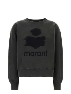 Isabel Marant Étoile ISABEL MARANT ETOILE Logo Print Cotton-Blend Sweatshirt Grey