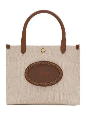 Burberry BURBERRY Mini Canvas Tote Handbag Natural